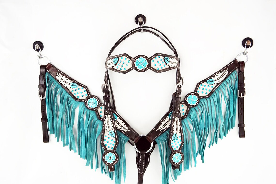 Custom horse bridle set Made To Order Handmade Feather Tooled | Etsy