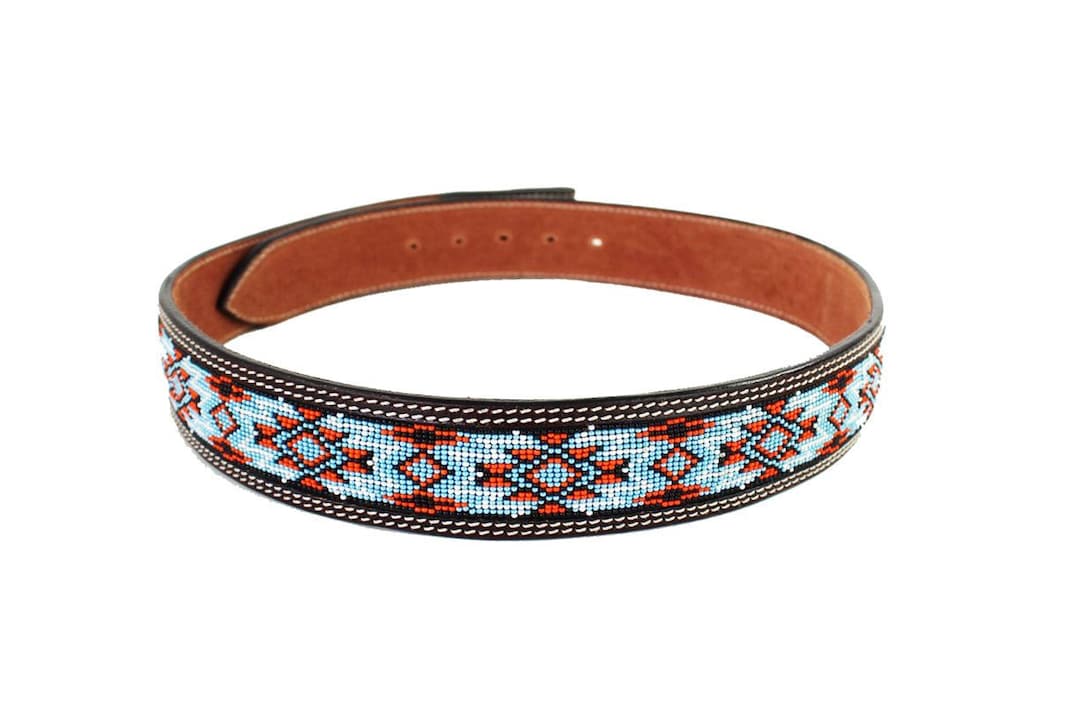 Hand Crafted Western Style Native American Inspired Leather Belt - Etsy