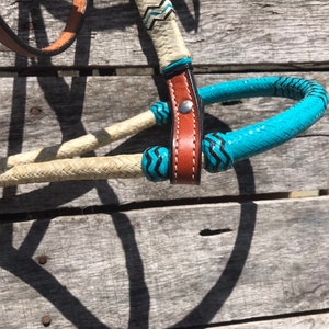 Custom Made to Order Western Horse Bosal Handmade Tack Teal & Black ...