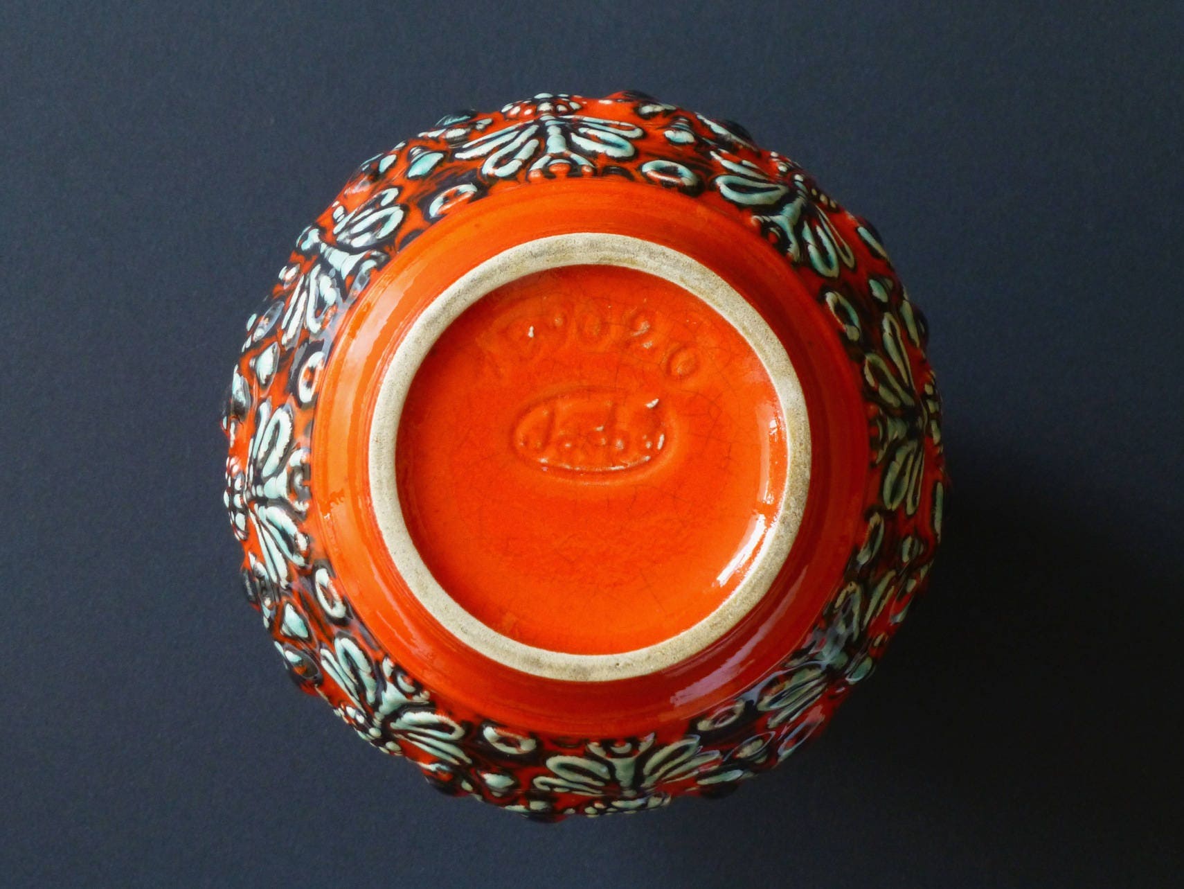 Jasba Vase 1990 20 Fat Lava Ceramic West German Pottery 60s 70s Retro ...