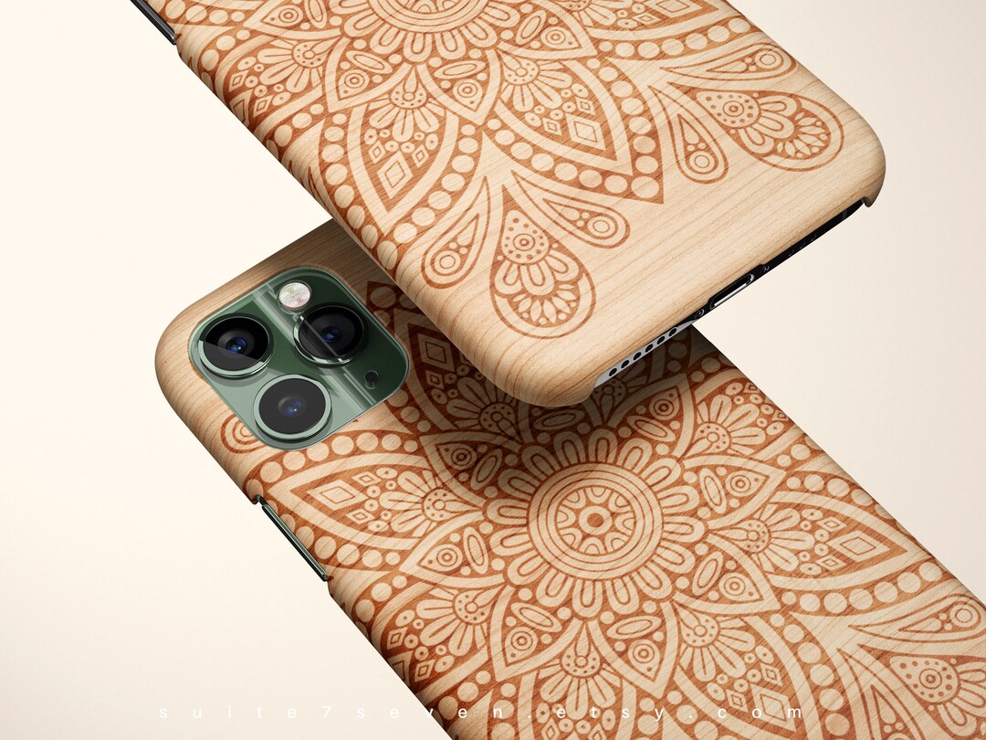 Mandala, iPhone 15 Case, iPhone 13 Pro Max, Magsafe, Wood Style ...