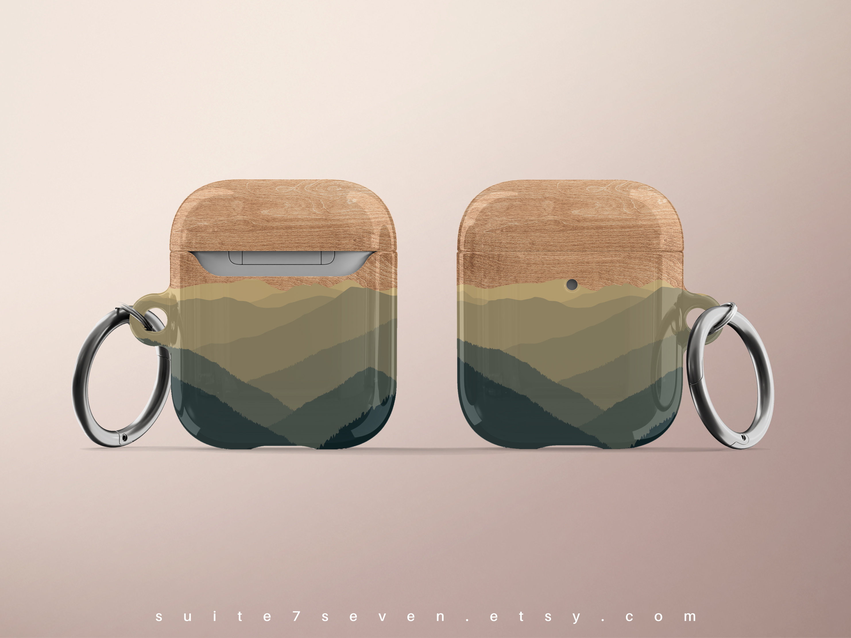 AirPod Case AirPod Pro Case Mountains Wood Style Airpods Case Unique ...