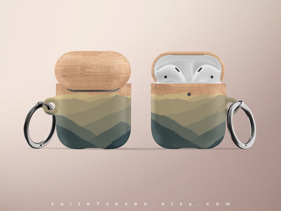 AirPod Case AirPod Pro Case Mountains Wood Style Airpods Case Unique ...