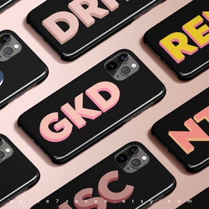 Monogram Initials iPhone 13 Case Big Initials iPhone 15 Case ...