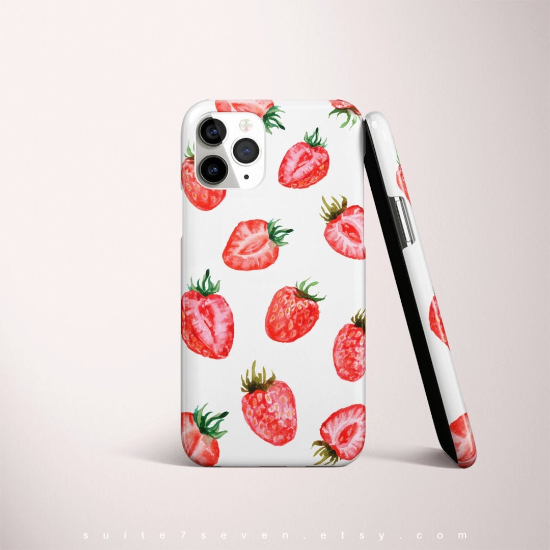 Strawberries, iPhone Case, Cute Strawberries, iPhone X, iPhone 8 ...