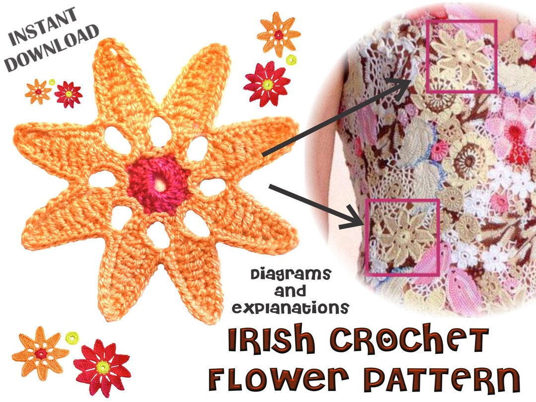 Irish Crochet Pattern Flowers - Etsy