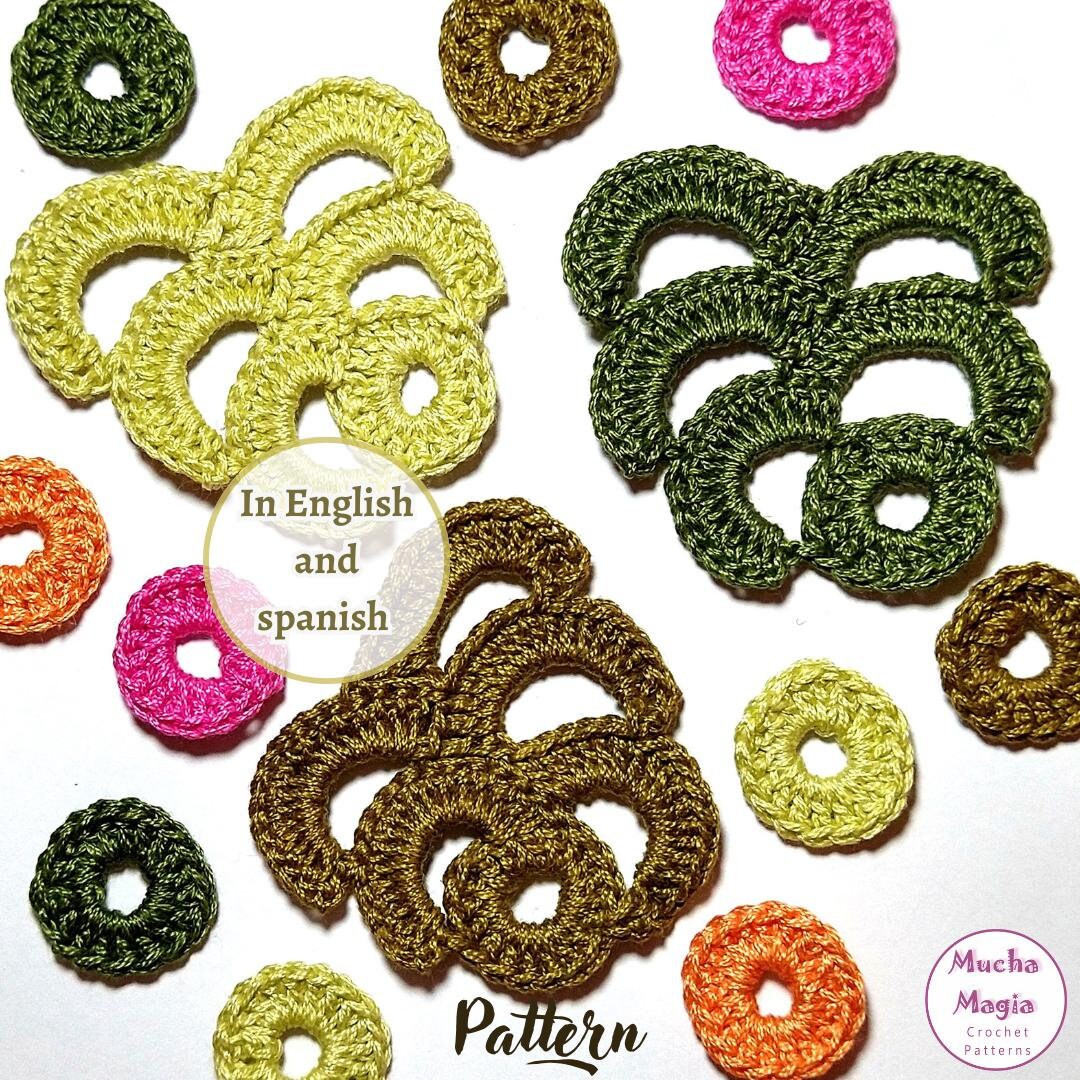 Leaves Crochet Pattern Autumn Leaf ENGLISH/SPANISH Crochet Motifs Irish ...