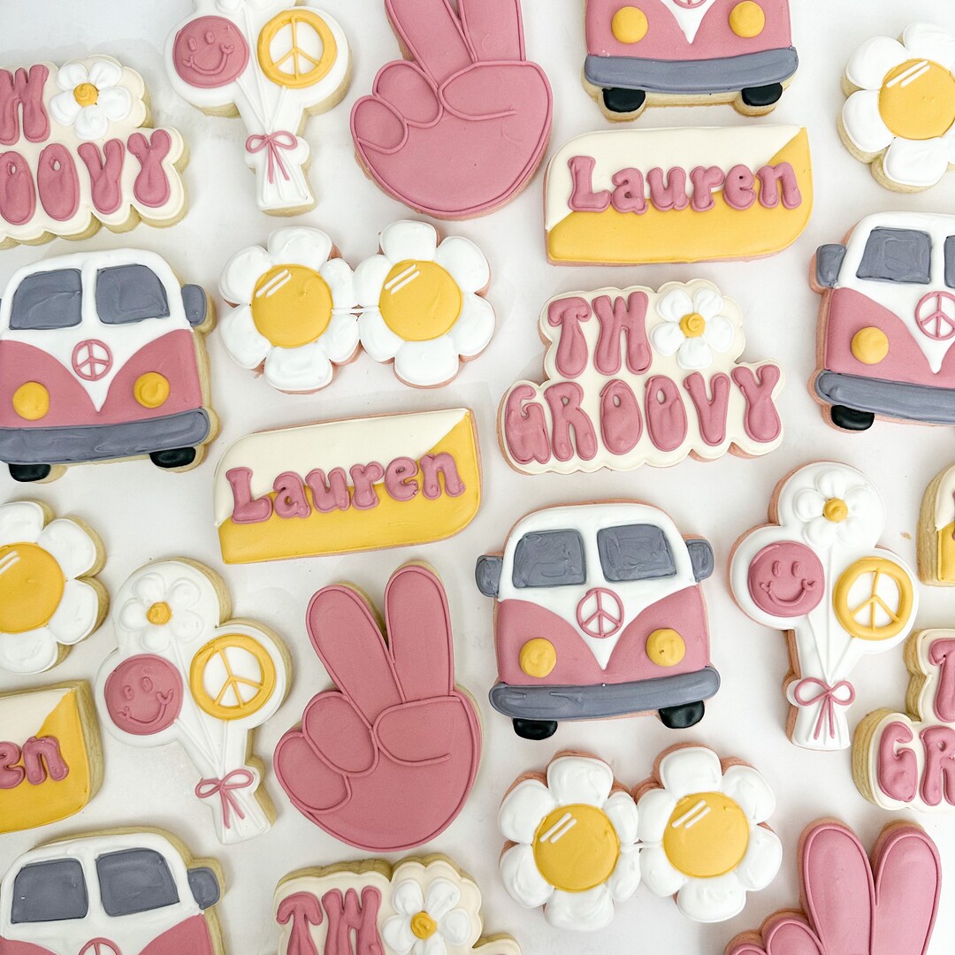 1/DZ Two Groovy | Groovy Birthday Cookies - Etsy