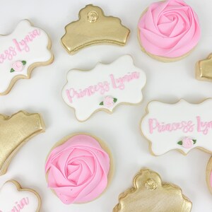 1/DZ Pink Princess, Crown Sugar Custom Cookies - Etsy