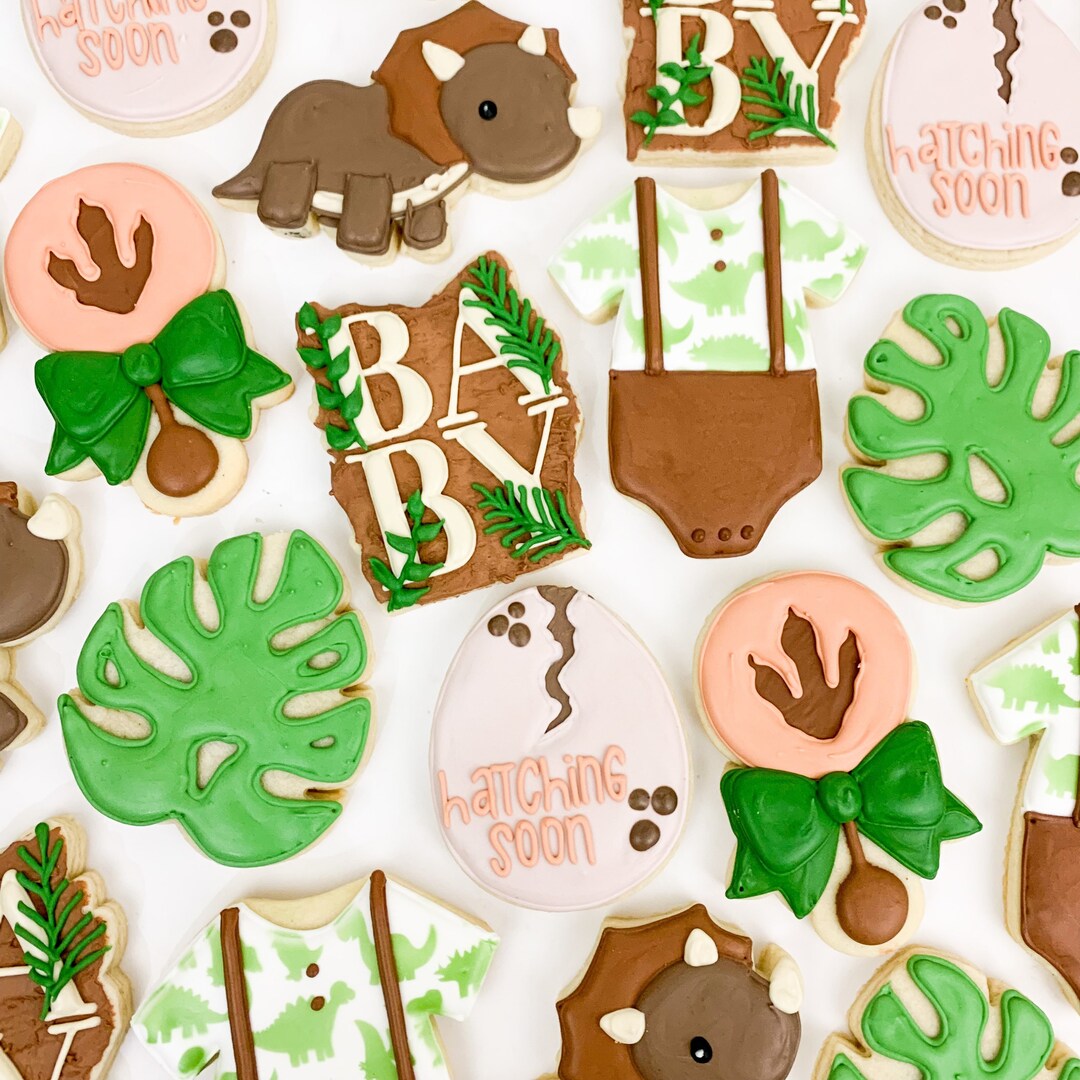 1/DZ Dinosaur Baby Shower Cookies - Etsy