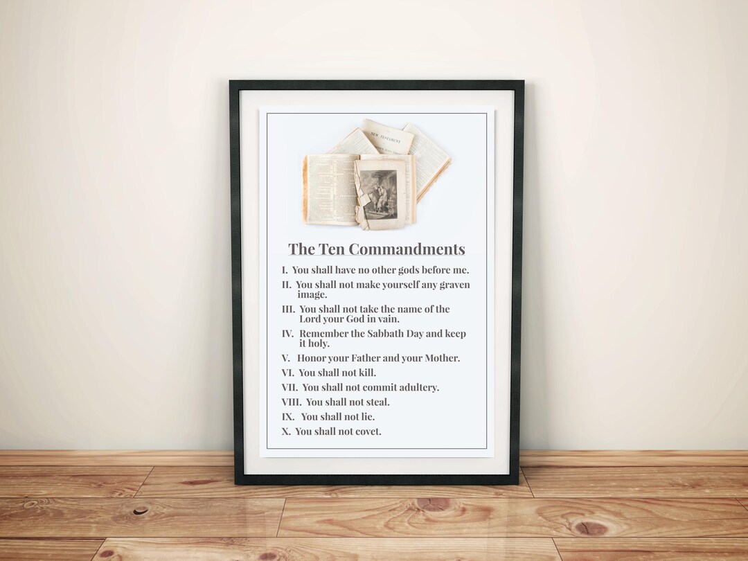 Ten Commandments Art Print, Bible Verse Poster (digital Download) - Etsy