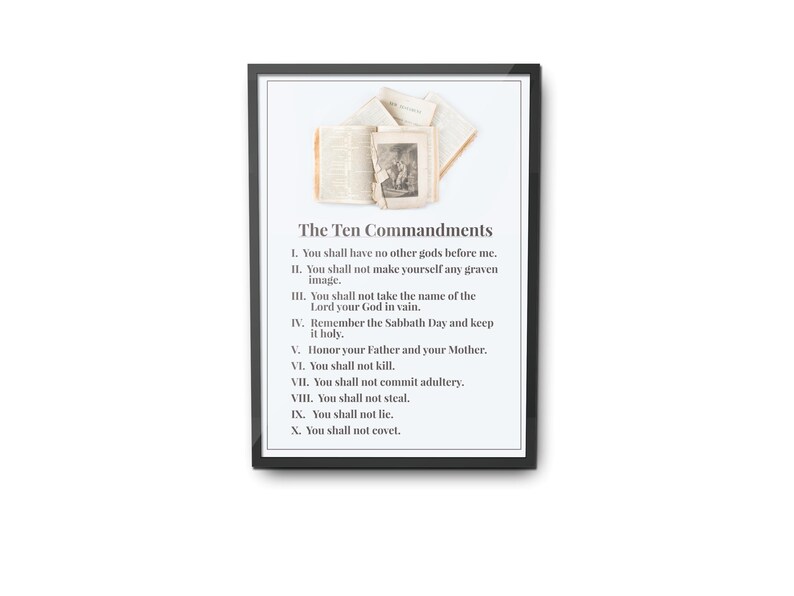 Ten Commandments Art Print, Bible Verse Poster (digital Download) - Etsy