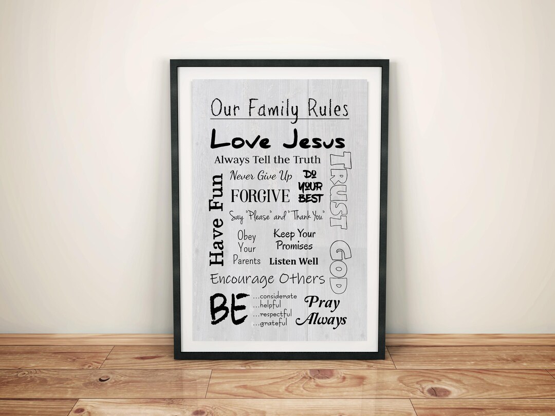Family Rules Print | Christian Home Decor (digital Download) - Etsy