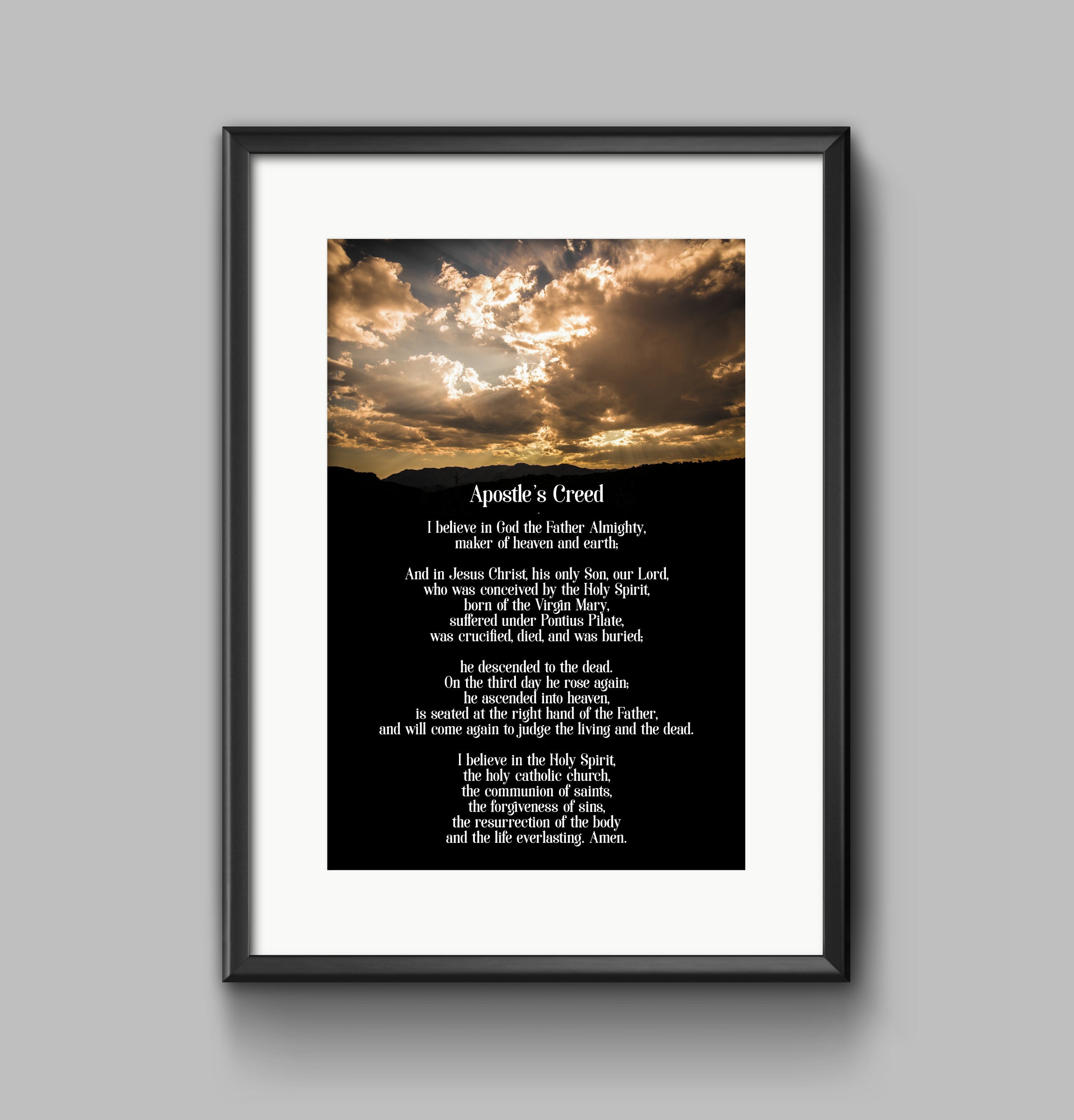 APOSTLES CREED * Instant Download * Wall Poster * Decorative Art ...