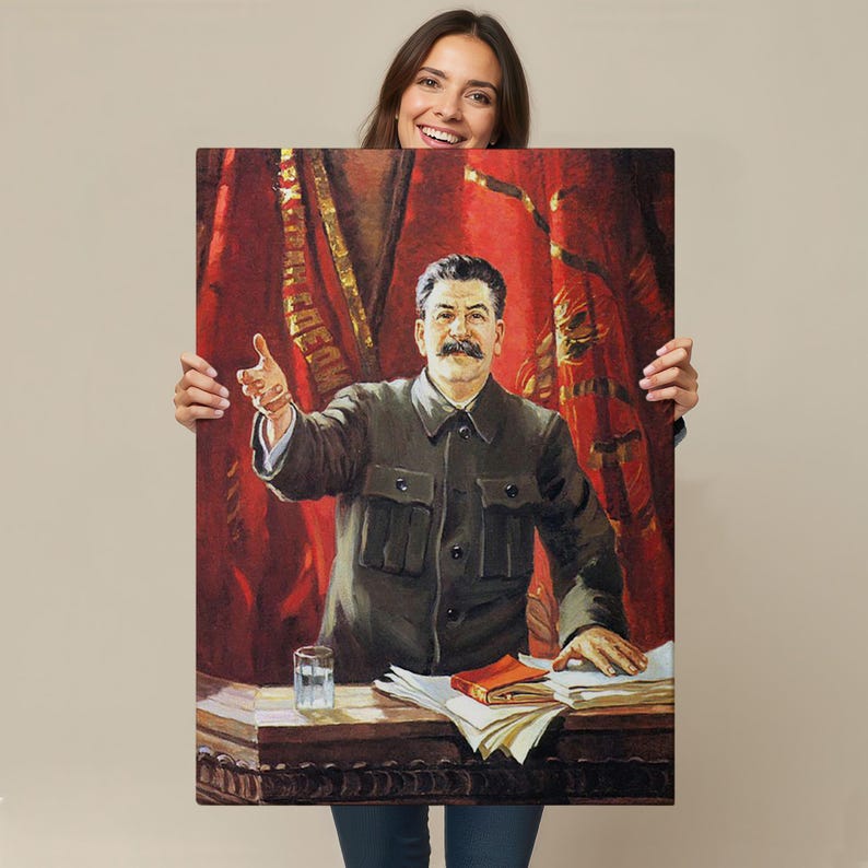 Joseph Stalin Russia and Soviet Union Canvas Painting, Portrait Wall ...