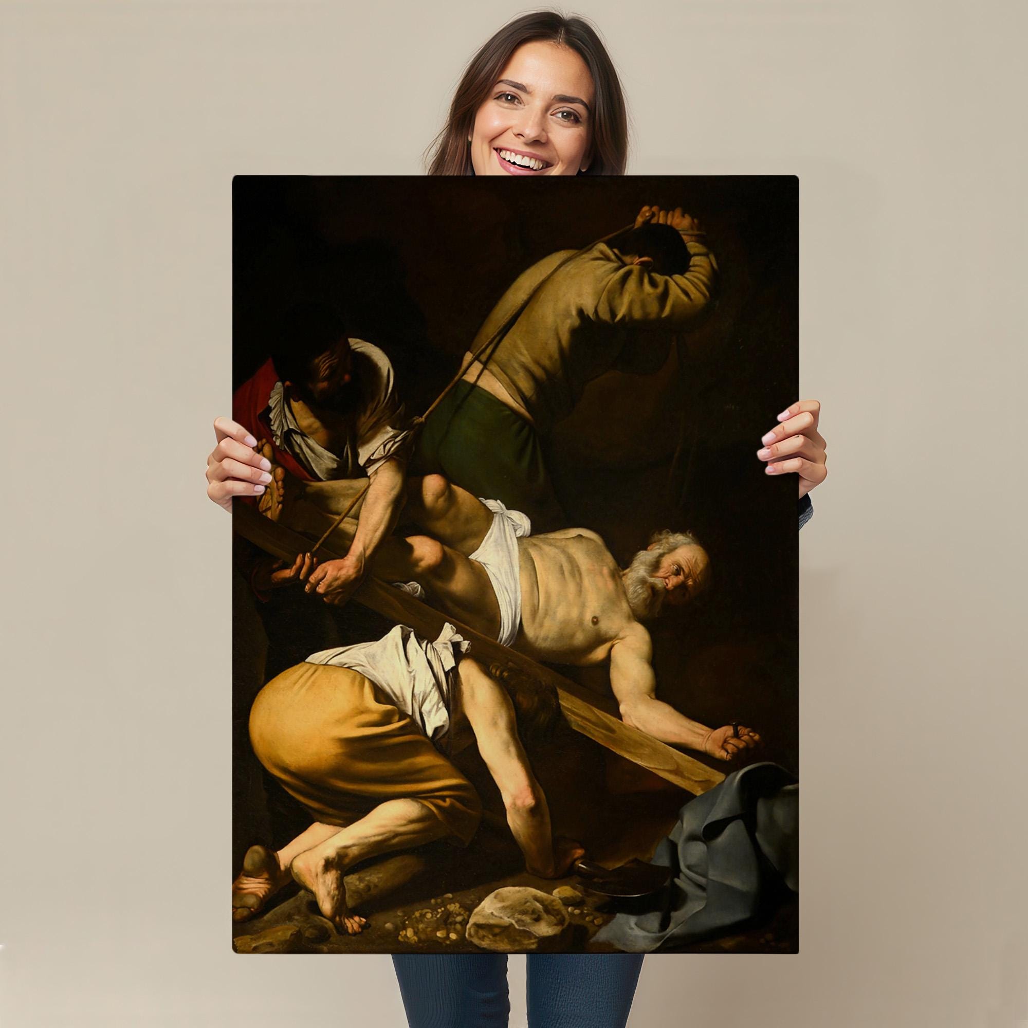 Caravaggio the Crucifixion of Saint Peter, Framed Canvas Wall Art ...