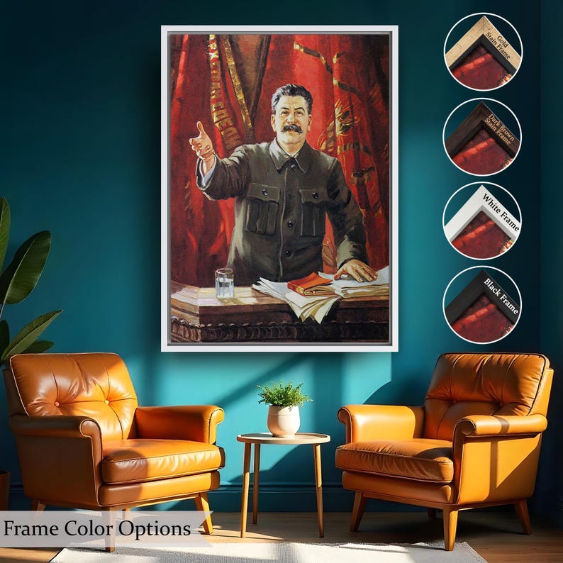 Joseph Stalin Russia and Soviet Union Canvas Painting, Portrait Wall ...