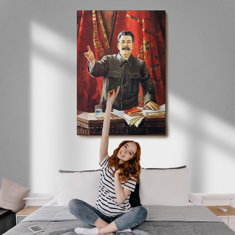 Joseph Stalin Russia and Soviet Union Canvas Painting, Portrait Wall ...