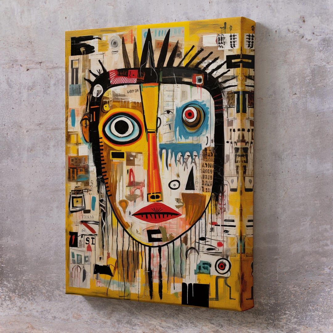 Surreal Human Face Painting, Large Wall Art, Surreal Modern Wall Decor ...