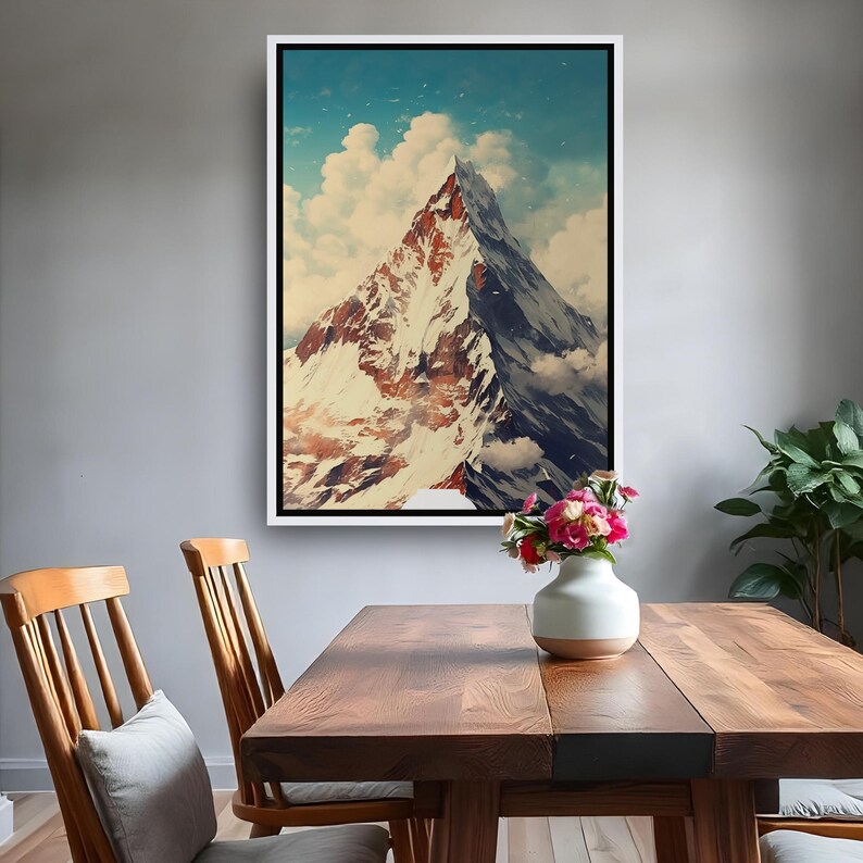 Mount Everest Canvas Painting, Nature Wall Decor - Etsy