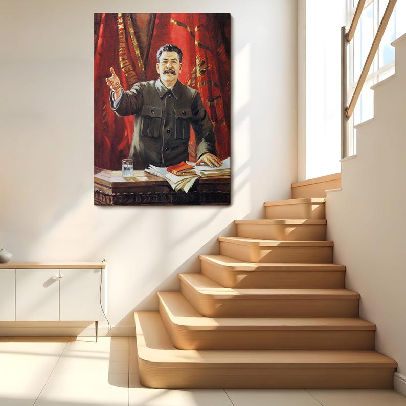 Joseph Stalin Russia and Soviet Union Canvas Painting, Portrait Wall ...