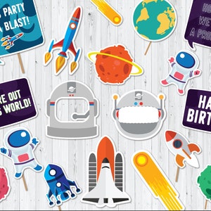 Outer Space Props Digital Printable. Outer Space Birthday. DIY Space ...