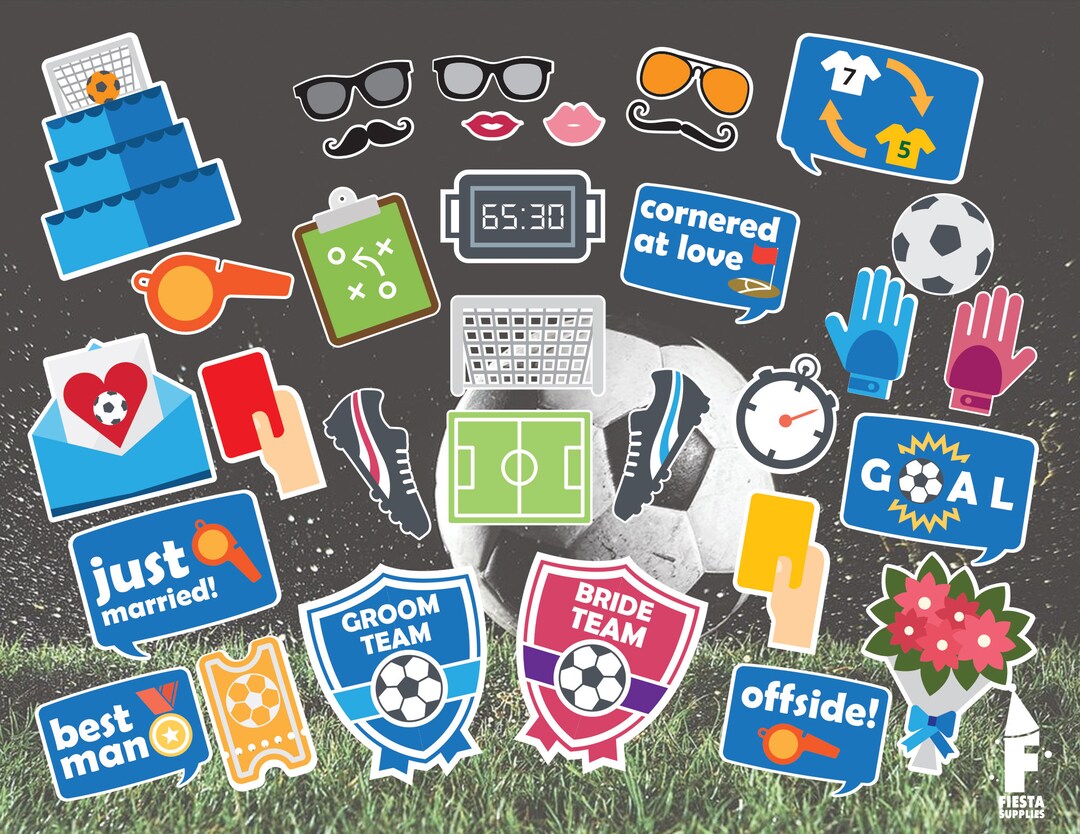 Soccer Wedding, Futbol Wedding, Photo Booth Props, World Cup Wedding ...