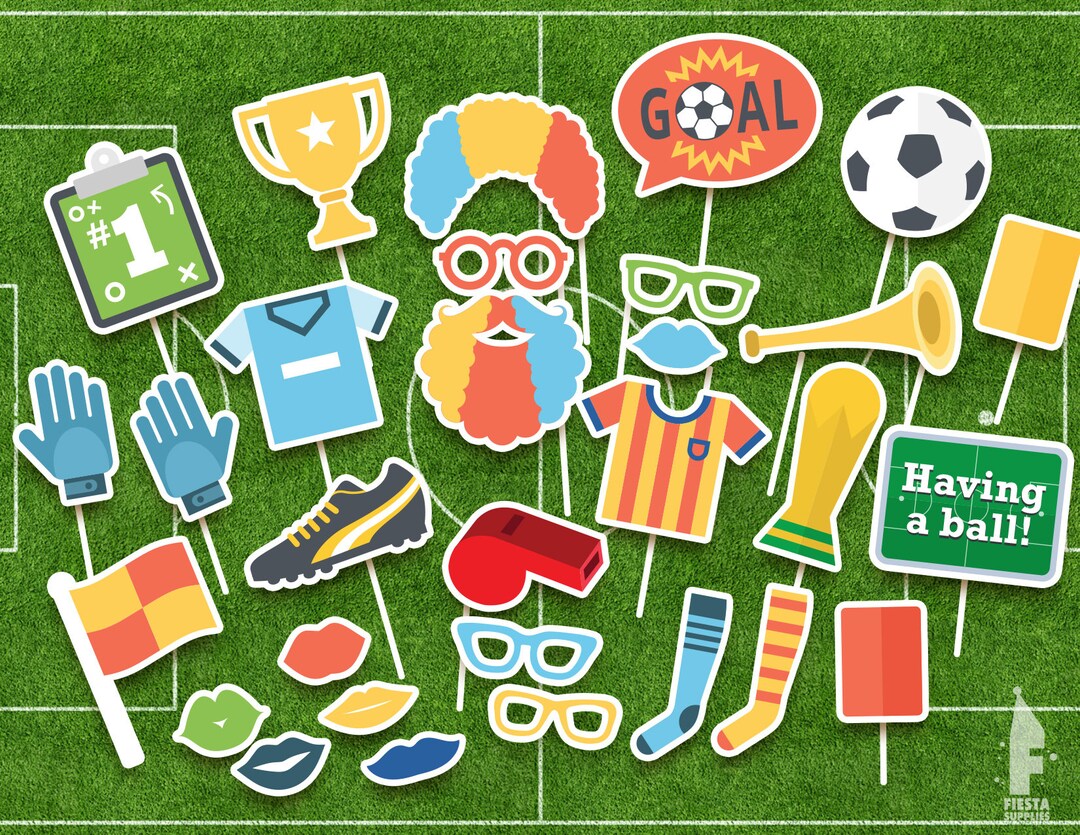 Soccer Printable Photobooth Props, Printable Soccer Props, Soccer Party ...