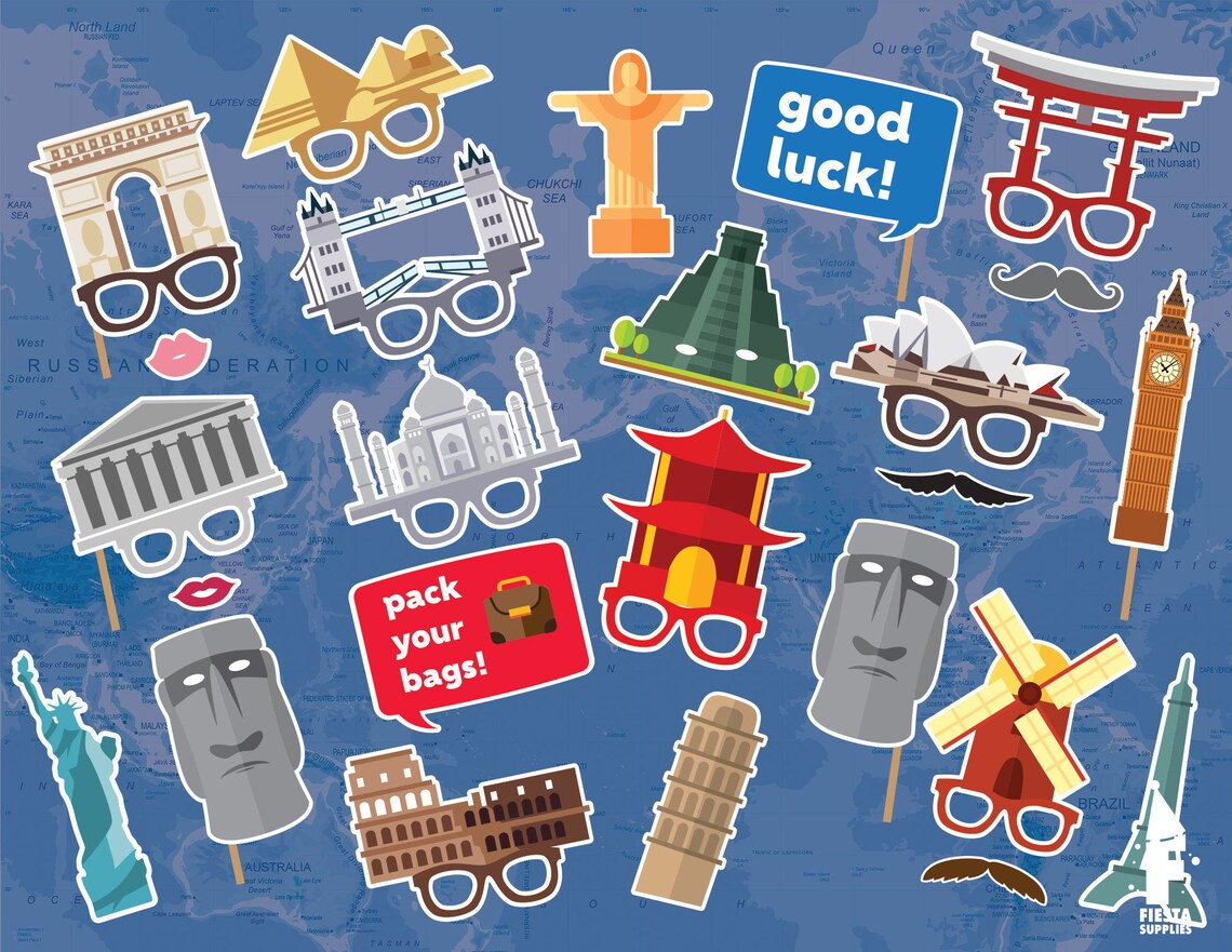 TRAVEL Around WORLD Props Famous Buildings and Monuments | Etsy