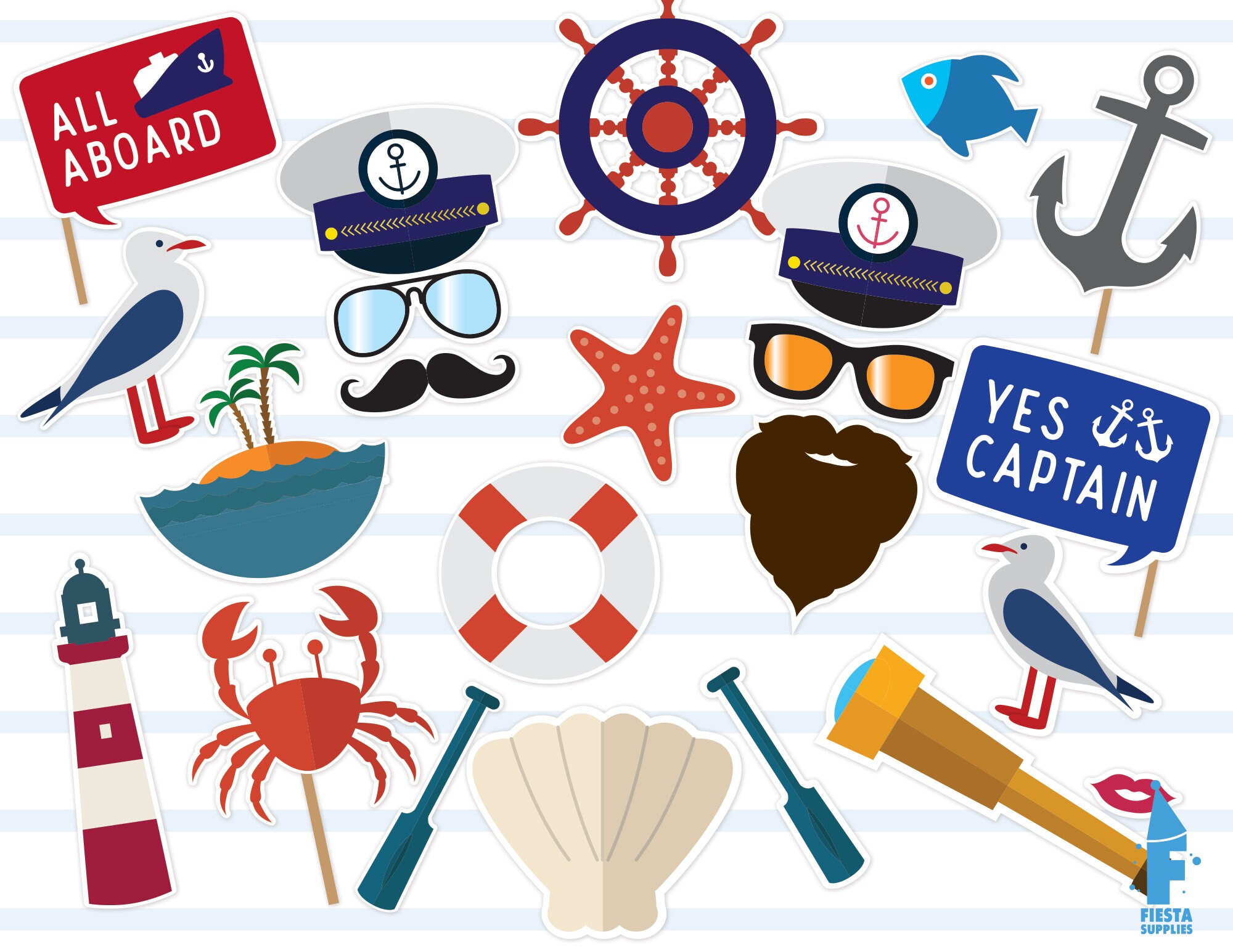 Instant Download Nautical Photo Booth Props Nautical Party - Etsy Canada