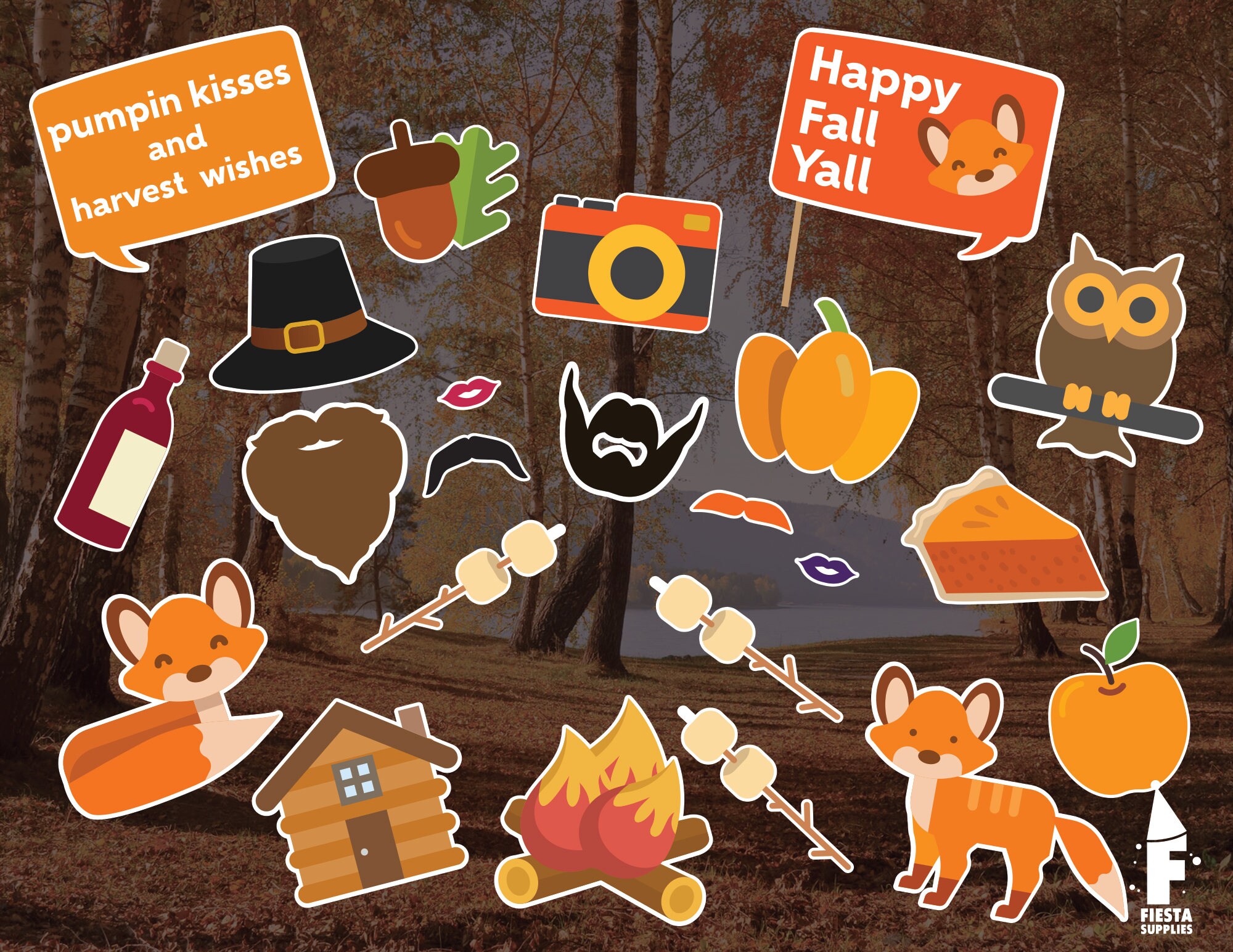 Printable Fall Festival Photobooth PropsPumpkin PatchFall | Etsy
