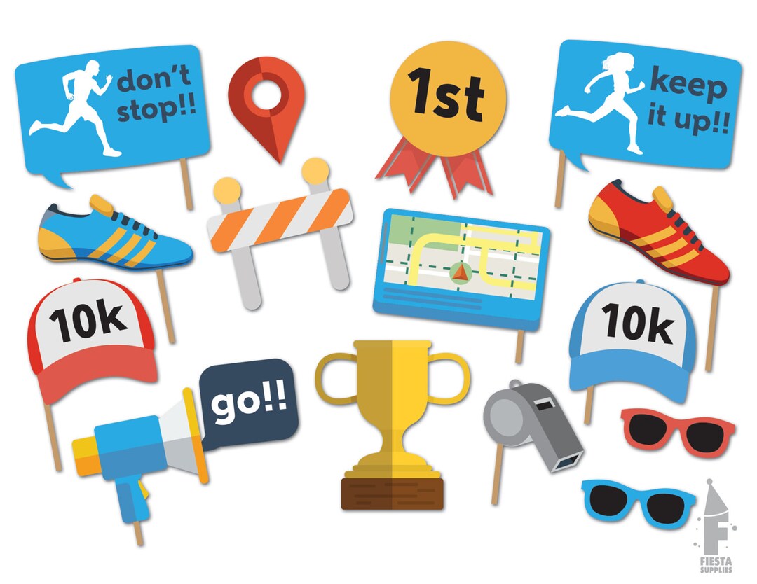 Marathon Printable Photo Booth Props Printable Running Photobooth ...