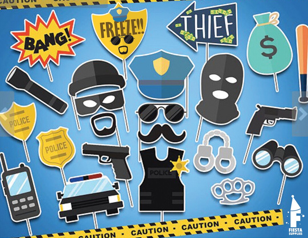 Printable Cops and Robbers Photo Booth Printable Cops and - Etsy