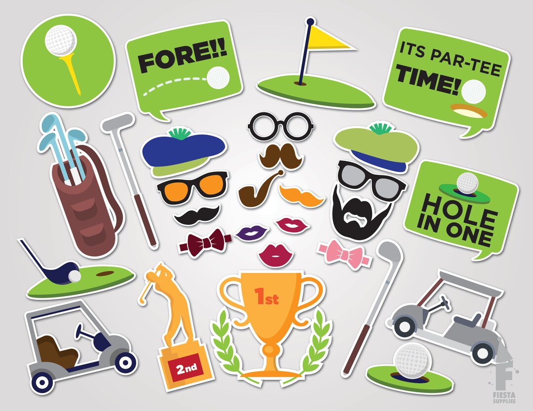 Golf Party Printable Photobooth Props Printable Golfers Props Golf ...