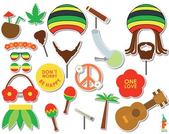 Printable Photo Props Jamaican Party Reggae Party - Etsy