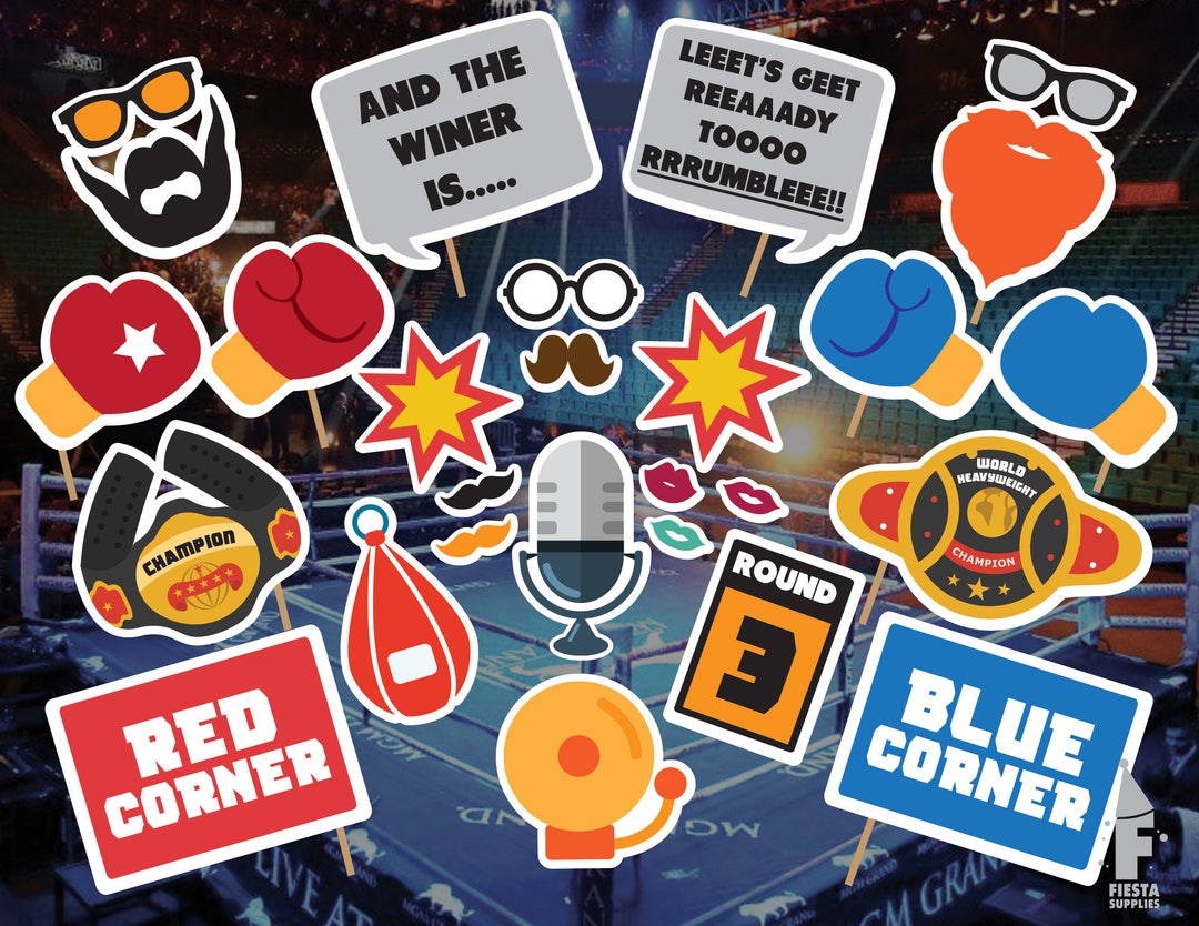 Boxing Party Printable Photobooth Props, Printable Box Props, Boxing ...