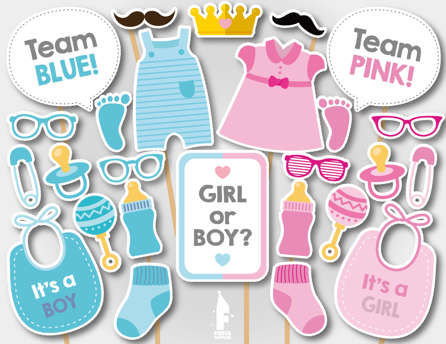 Printable Photo Booth Props For Gender Reveal at Elisa Champagne blog