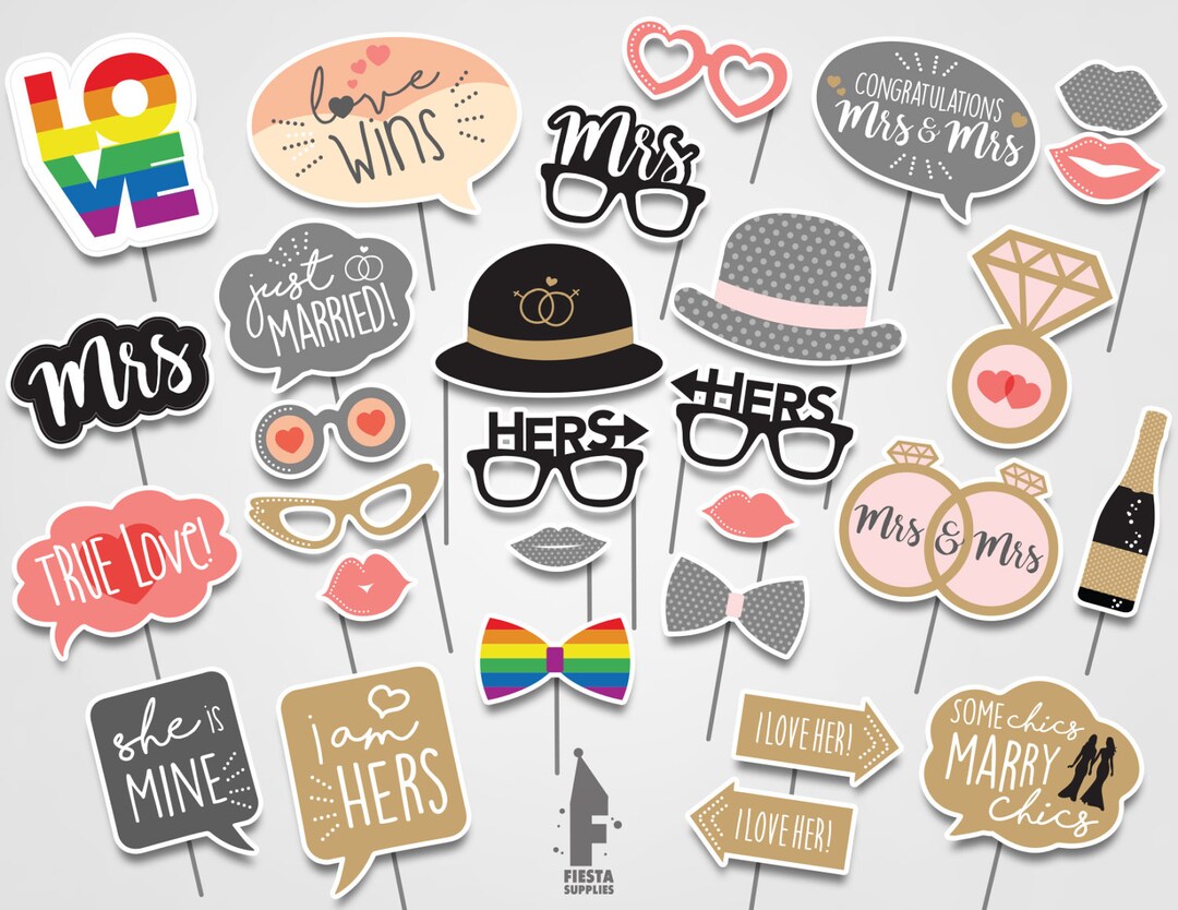 Printable Gay Wedding Photo Booth Props Printable Gay - Etsy