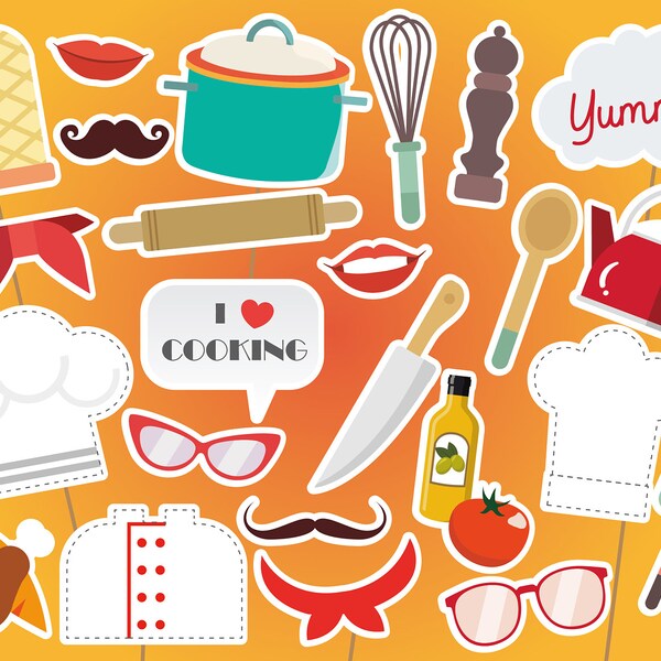 Cooking Party Photobooth Party Props - Etsy