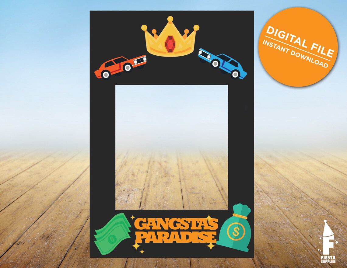 Rap Photo Booth Frame 90s Party Photo Booth Frame Rapper - Etsy