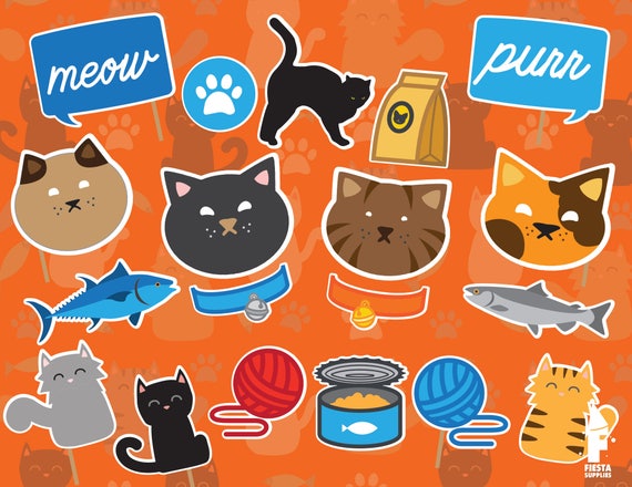 Items similar to Printable Cat Photo Booth Props, Cat mask, cat ...