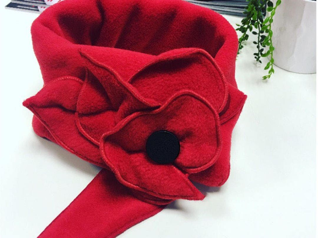 Bright Red Poppy Scarf - Etsy