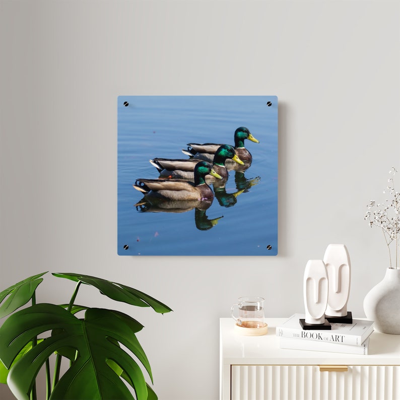 Charming Ducks With Reflection Acrylic Wall Art - Perfect Lodge Decor ...