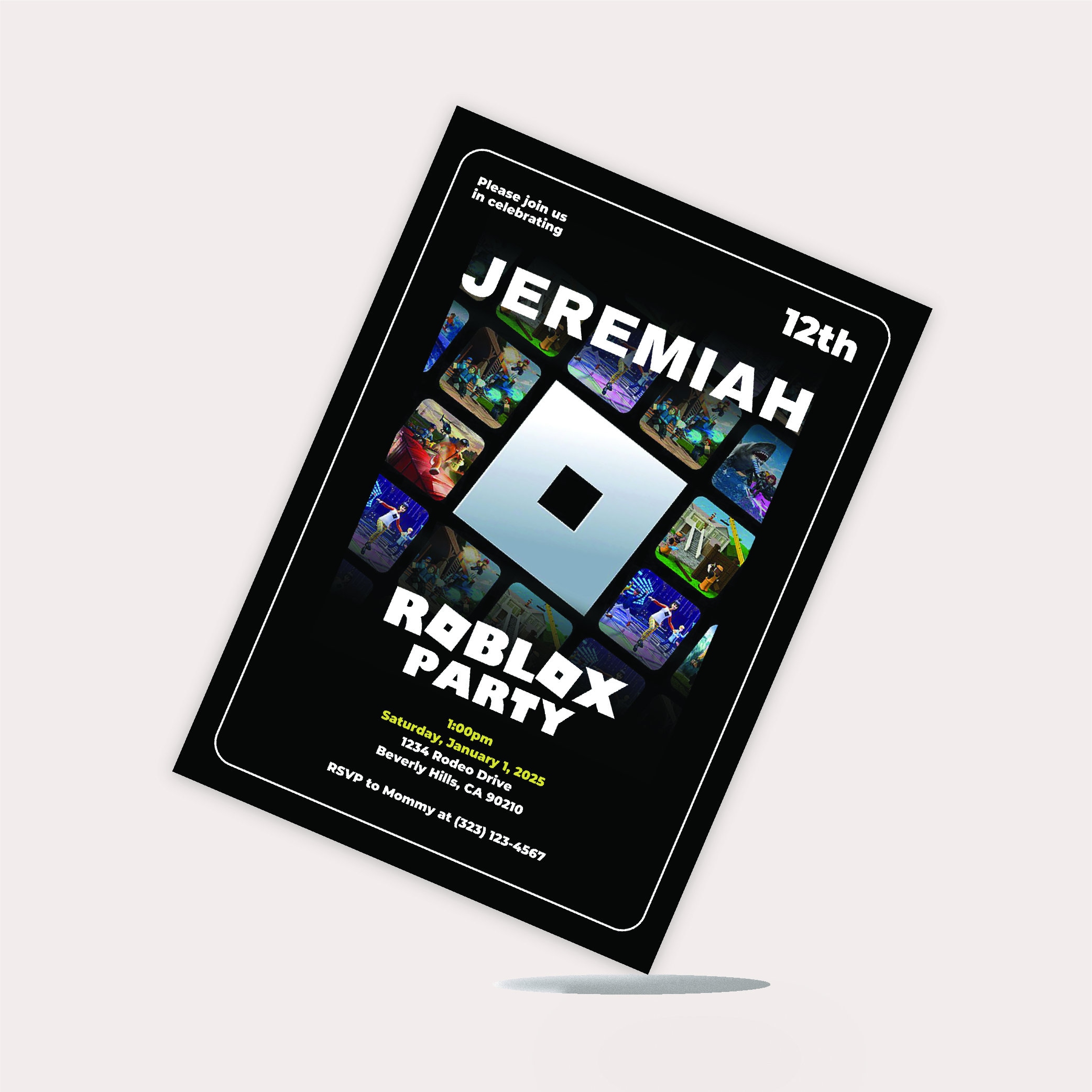 TPL // ROBLOX Birthday Party Invitation - Gift Card Style - Printable ...
