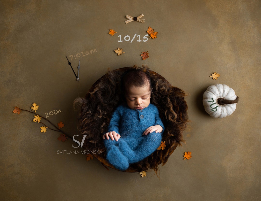 Newborn Digital Backdrop Baby Birth Announcement Newborn Digital ...