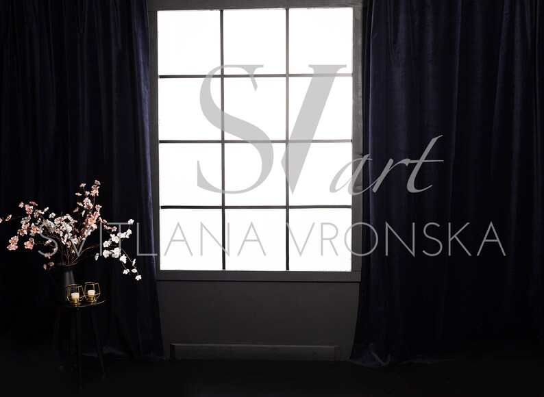 19 Digital Backdrops Dark Room With Backlit Window Digital Background ...