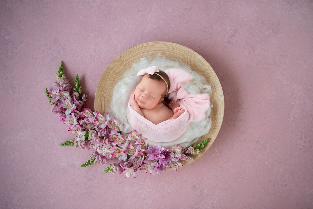 Digital Backdrop Newborn Floral Nest Natural Newborn Digital Background ...