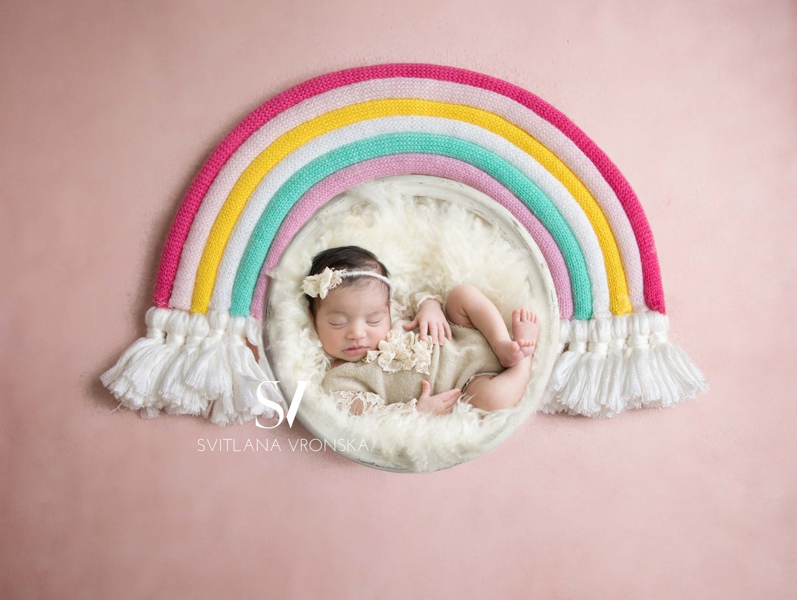 Rainbow Baby Newborn Digital Backdrop Colorful Rainbow Over - Etsy