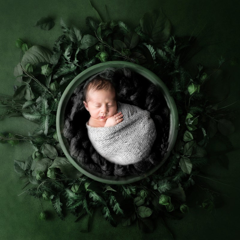 Green Newborn Digital Background - Etsy