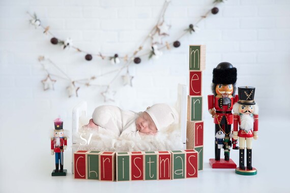 Newborn Digital Backdrop Christmas Backdrop With Nutcrackers | Etsy